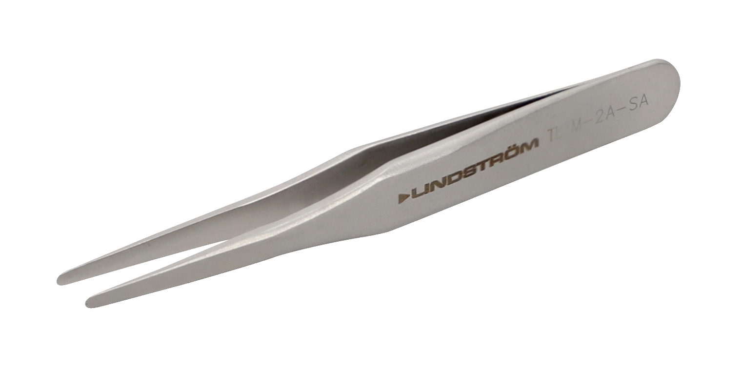 Miniature Tweezers, Type M2A with Straight, Round, Flat Tips | LINDSTRÖM